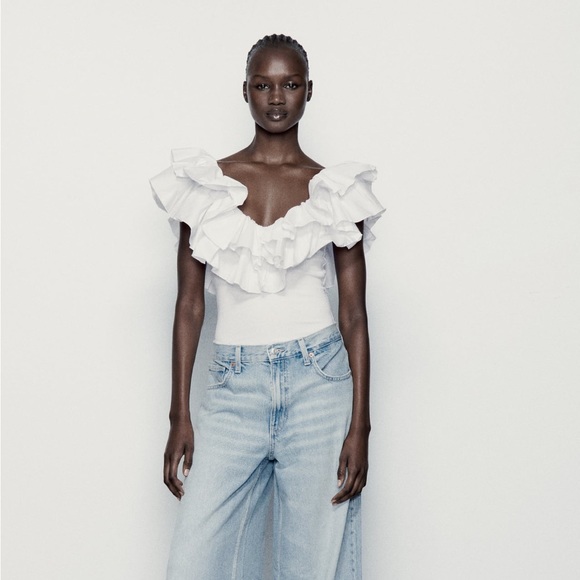 Zara | Tops | Nwt Zara Ruffle Top | Poshmark